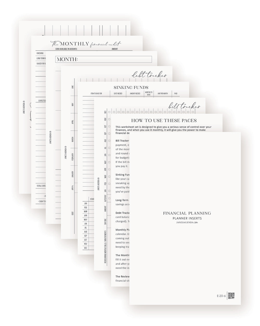 Financial Planning Planner Refill Pages | Jane's Agenda®