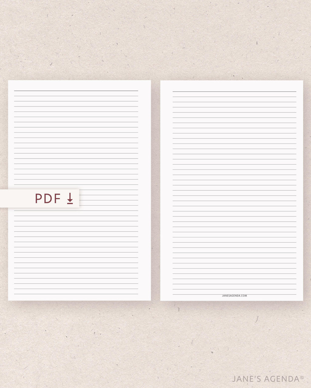 PRINTABLE: Lined Notes Planner Inserts | Jane's Agenda®