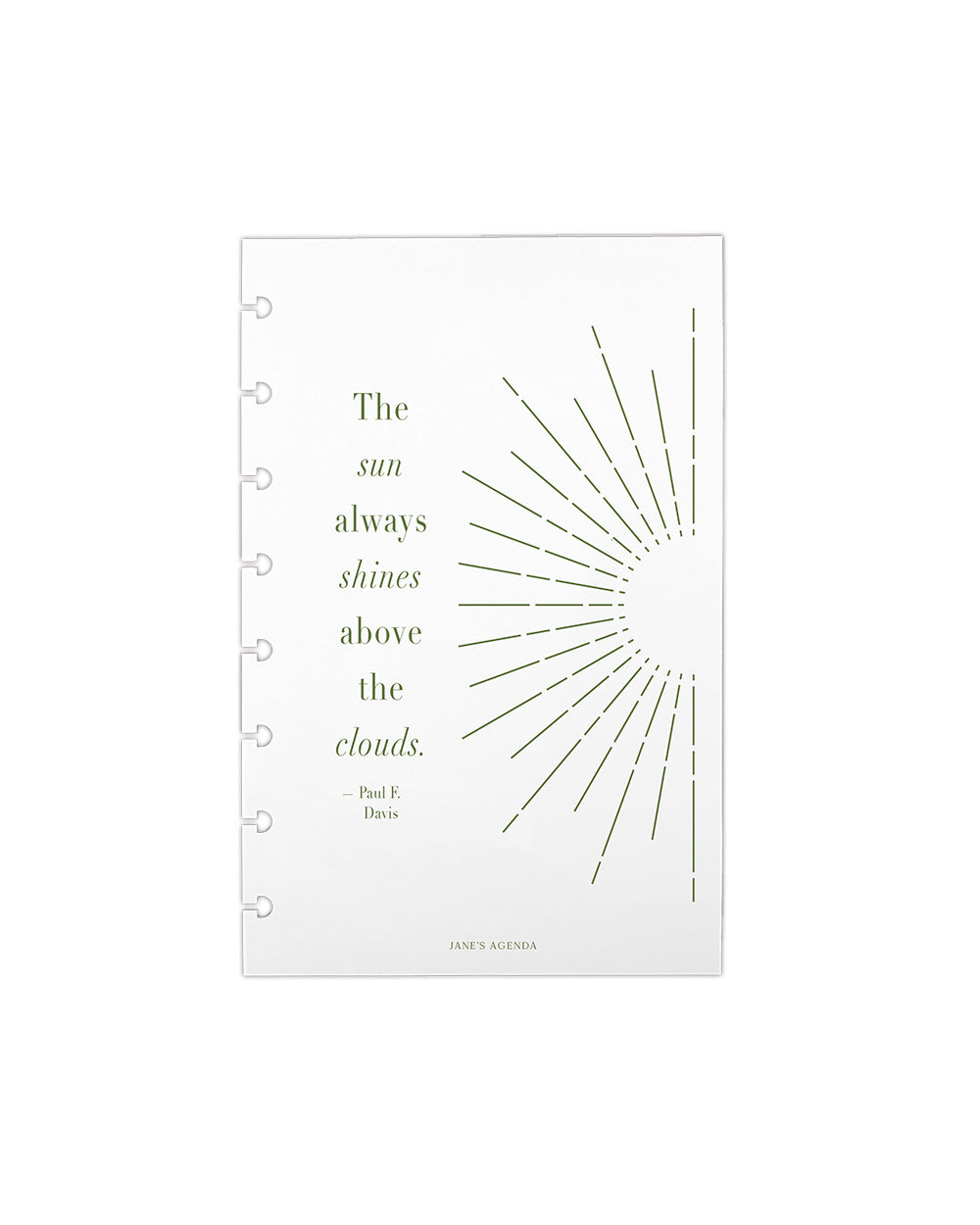 Translucent Vellum Planner Dashboard | Sunshine Quote | Green – Jane's ...