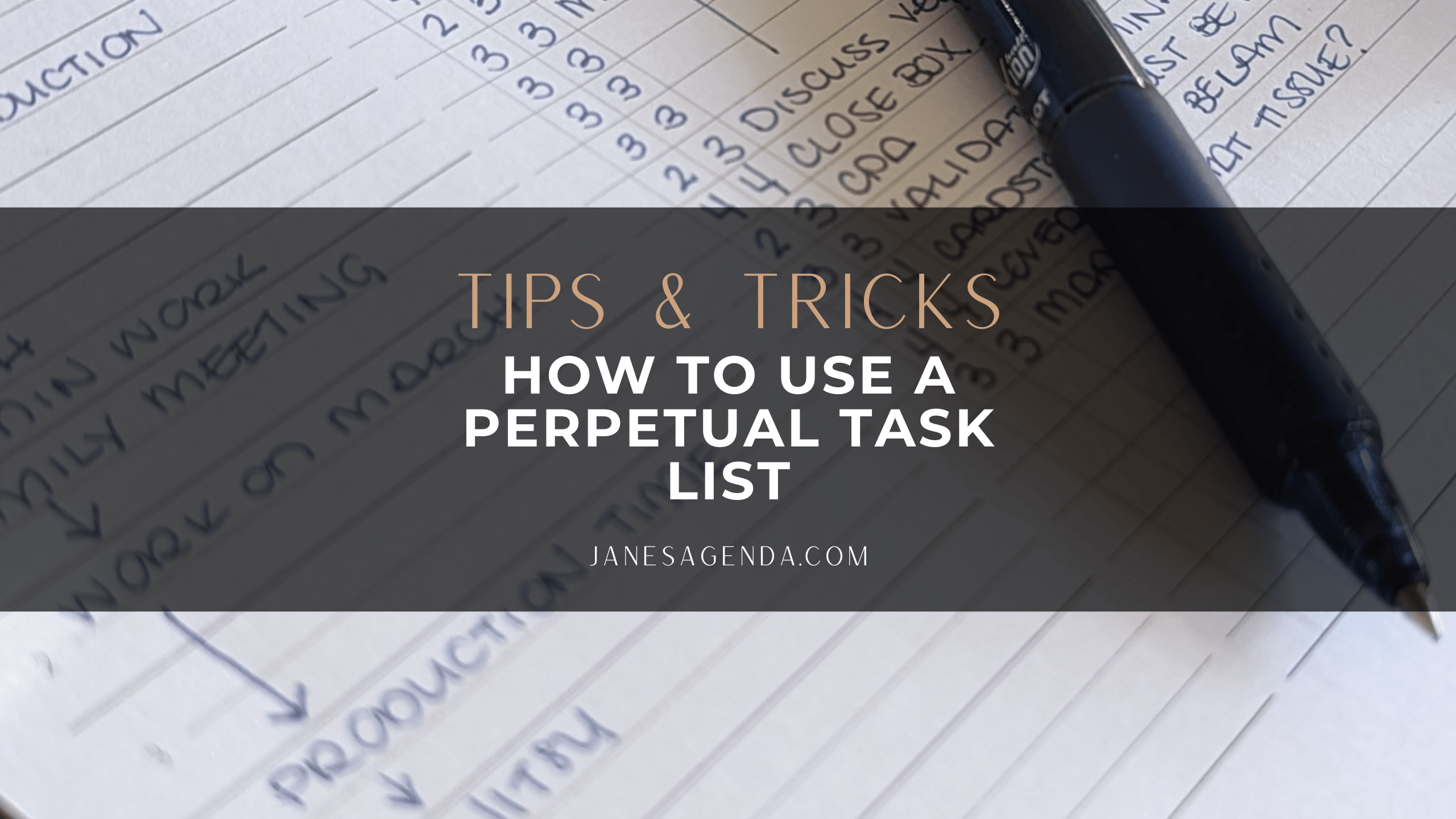 How to Use a Perpetual Task List to be More Effective – Jane's Agenda®