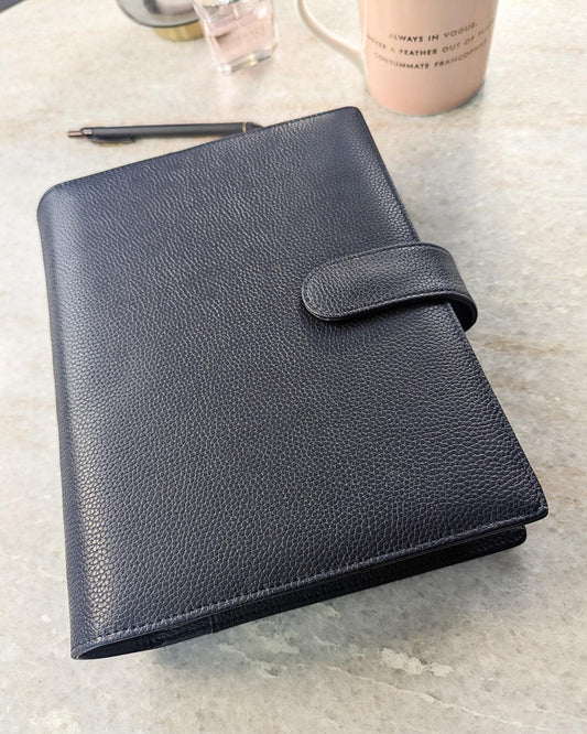 Discbound Planner Cover | Midnight Blue Vegan Leather | Jane's Agenda®