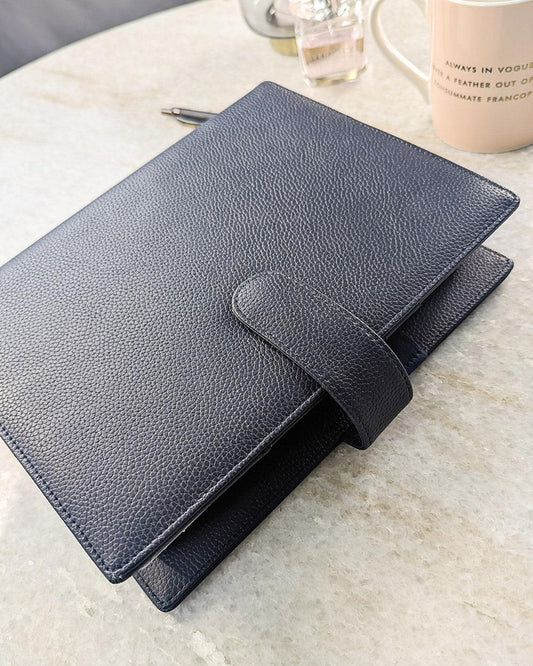 Discbound Planner Cover | Midnight Blue Vegan Leather | Jane's Agenda®