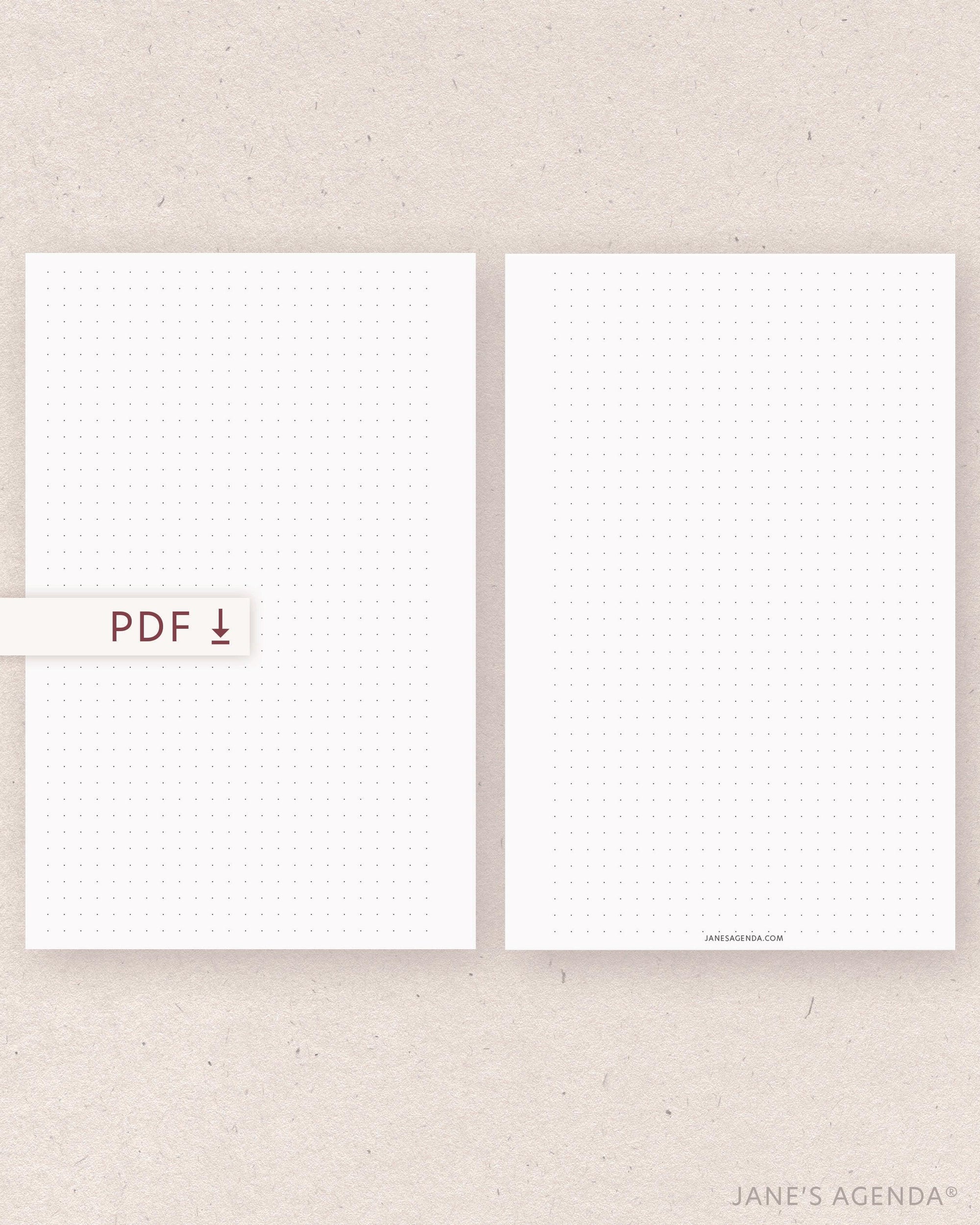 PRINTABLE: Dot Grid Notes Planner Inserts | Jane's Agenda