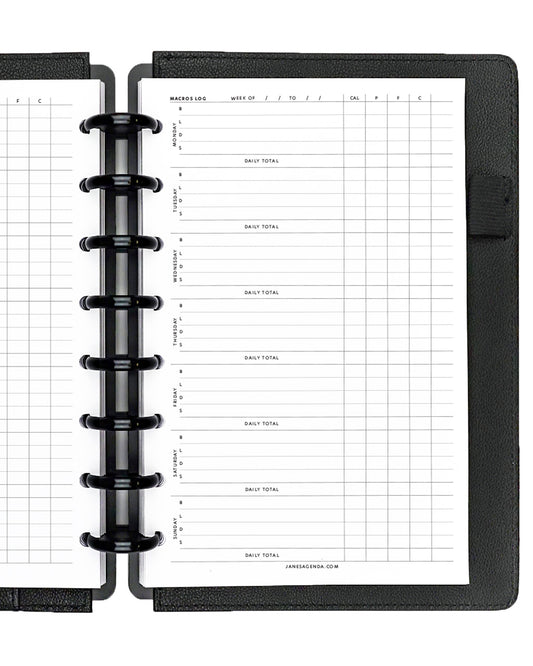Macros Log Planner Refill Pages | Jane's Agenda®