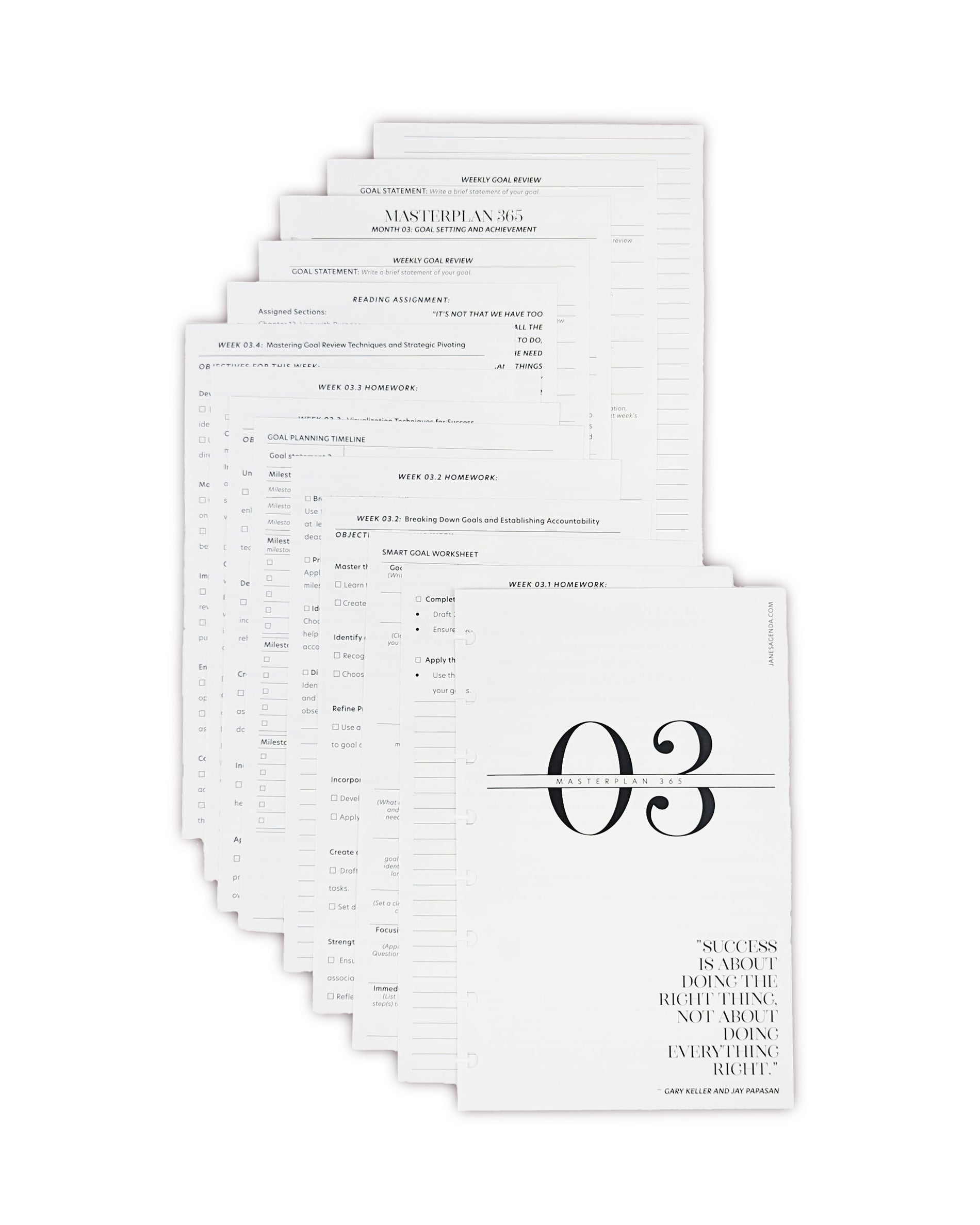 Masterplan 365 Training Planner Inserts | Jane's Agenda®