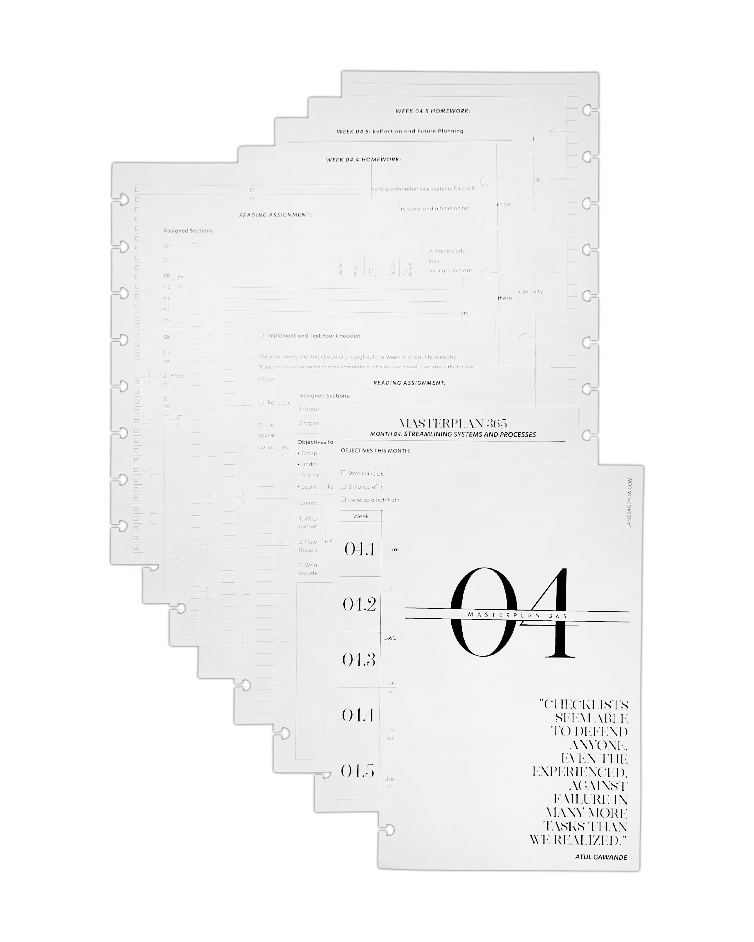 Masterplan 365 Training Planner Insert Pages | Jane's Agenda®