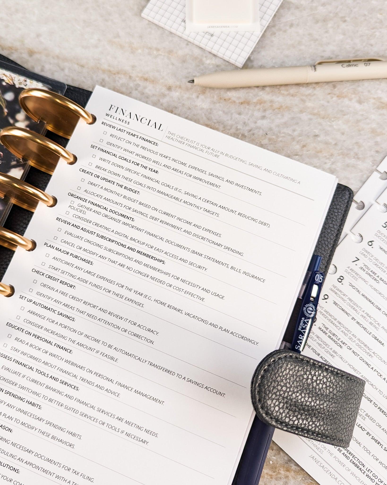 Reminders Planner Dashboard Set | Financial Wellness | Jane's Agenda®