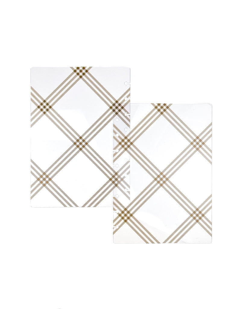 Clear Discbound Planner Cover | Antique Plaid | Olive Gold – Jane's Agenda®