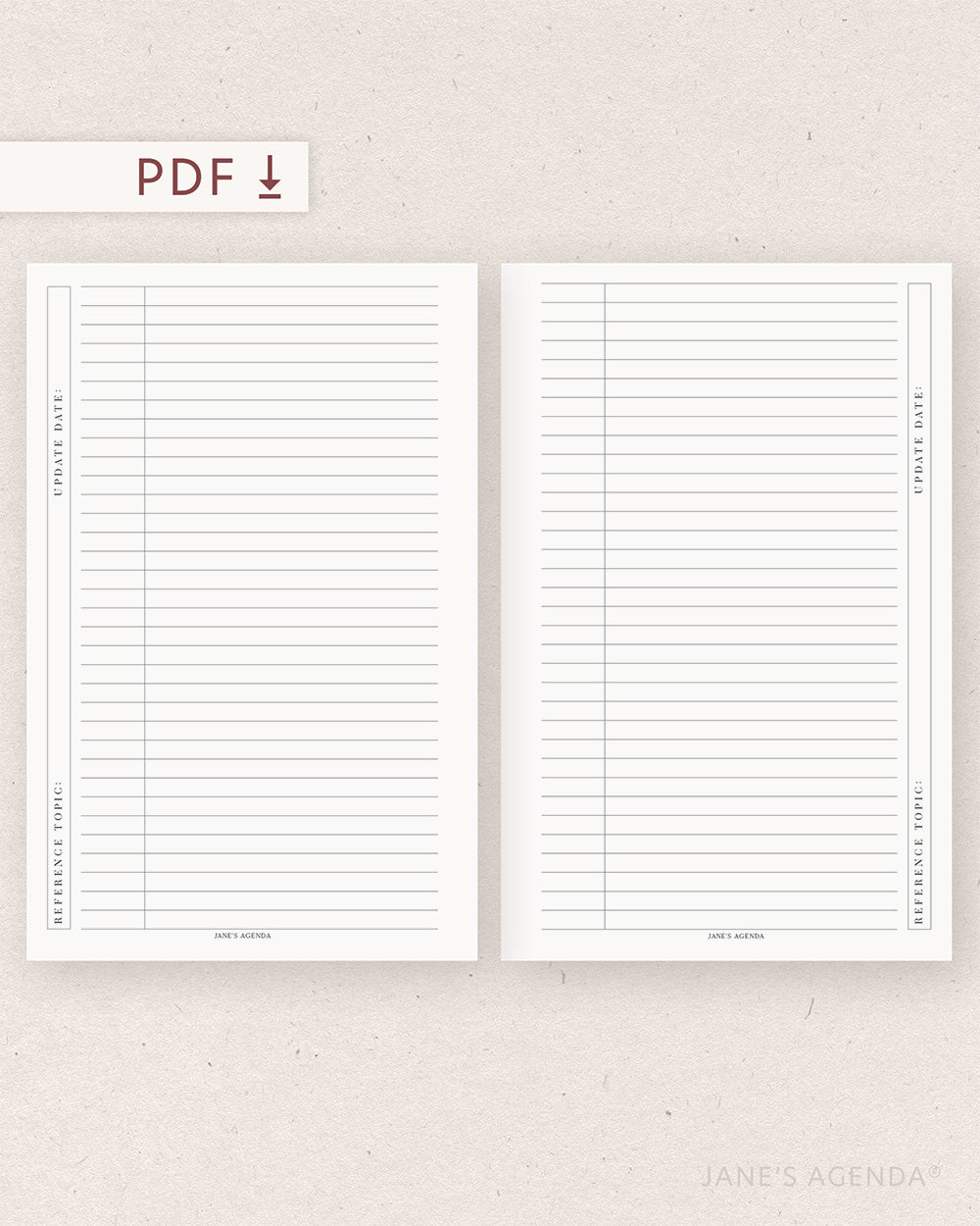 PRINTABLE: Reference Planner Inserts | Jane's Agenda®