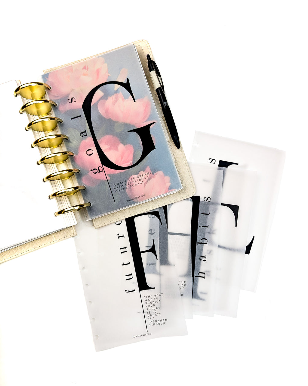 Vellum Planner Dashboard Set | Reference | Set of 6 – Jane's Agenda®