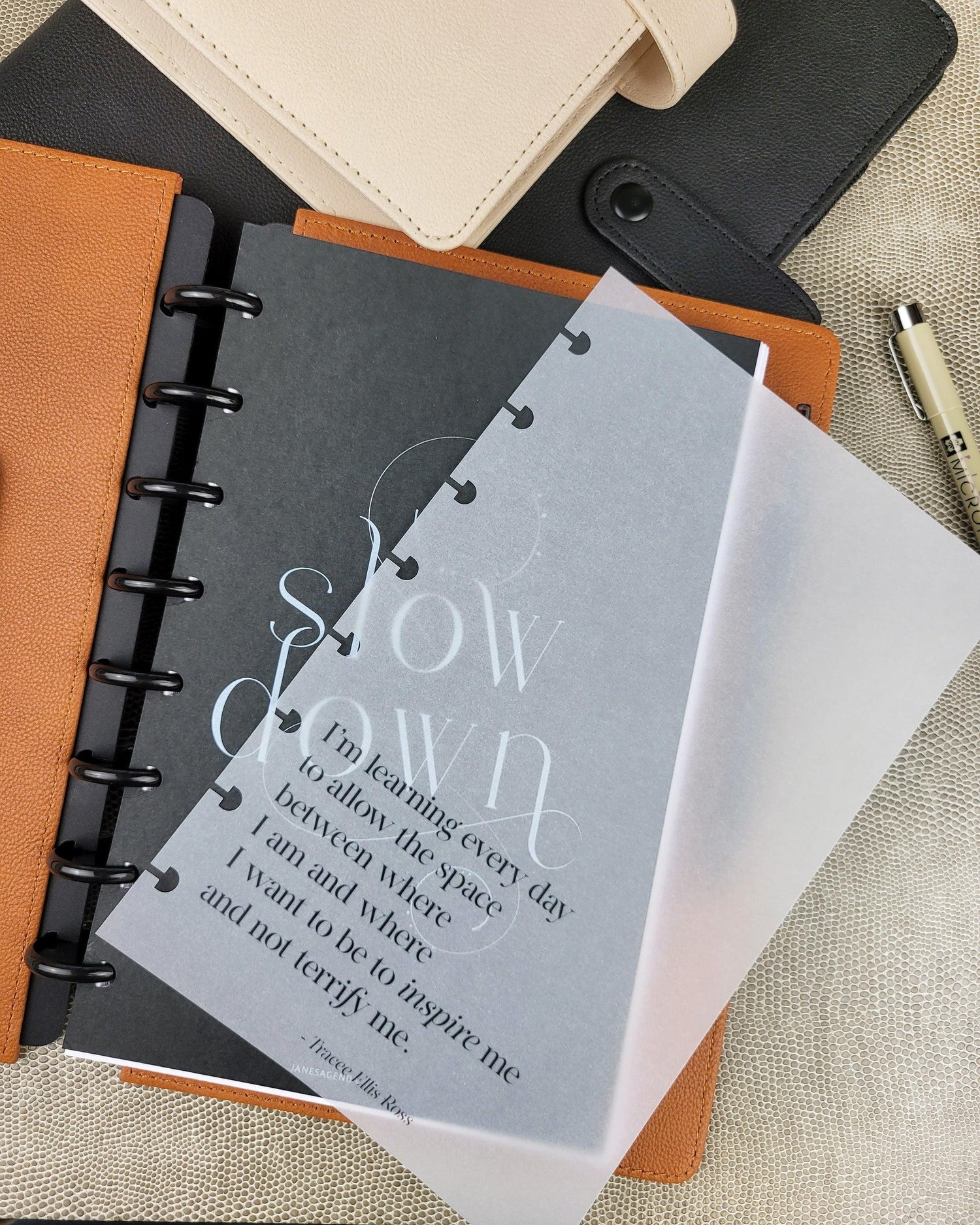 Black and White Planner Dashboard | Vellum Quote Set | Jane's Agenda®